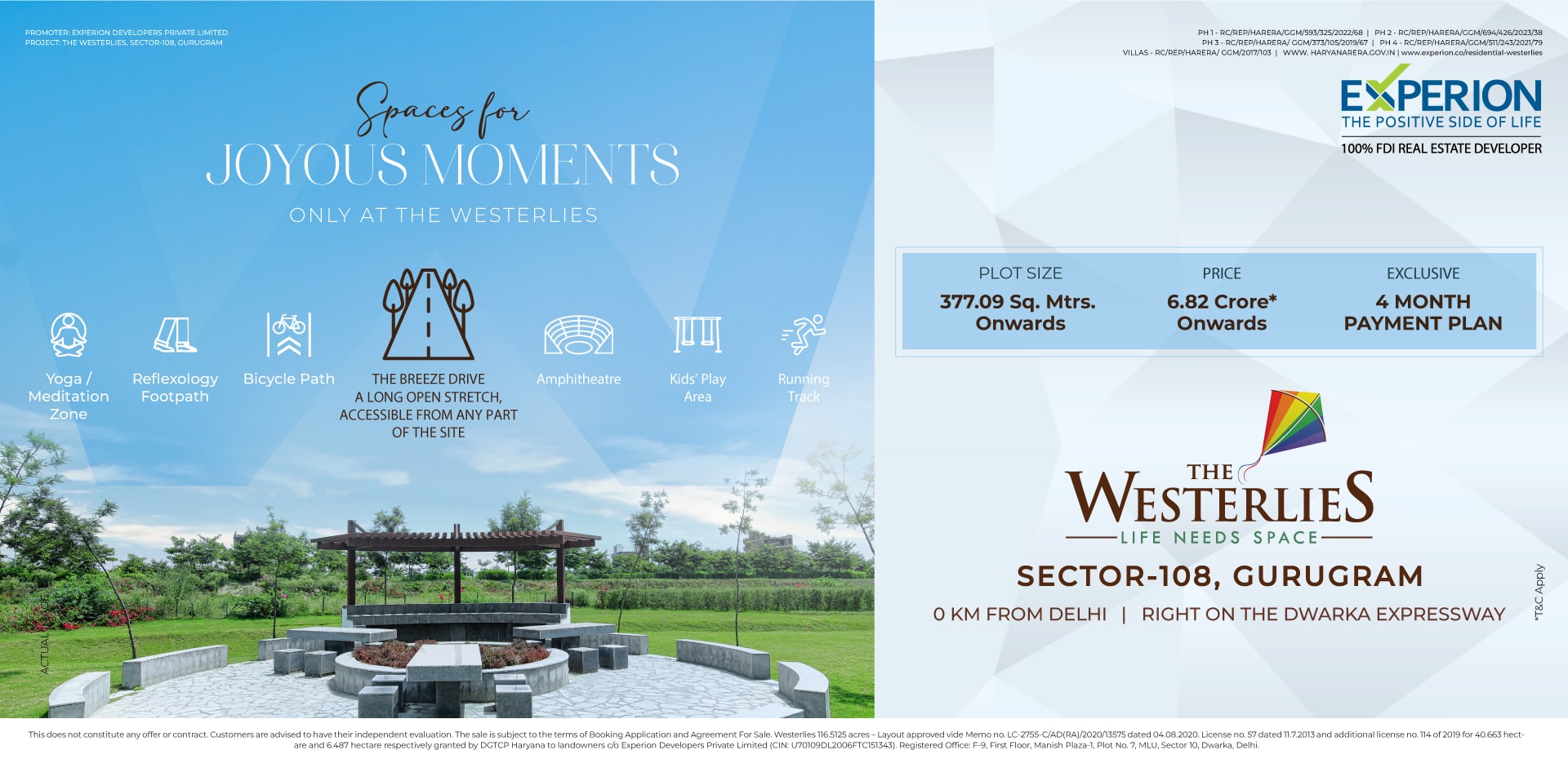 Plots in Sector 108, Gurugram | Experion Westerlies Plots